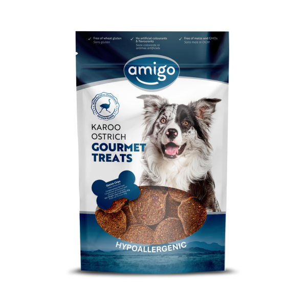 Pet Heaven | Buy Amigo Gourmet Ostrich Chips for Dogs Online | Pet ...